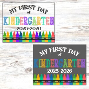 First Day of Kindergarten Sign Bundle: SVG, PNG, PDF - 2025-2026 - Etsy