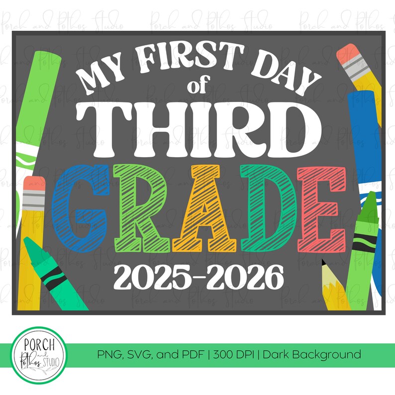 My First Day of Third Grade SVG PNG and PDF Bundle | Back to School ...