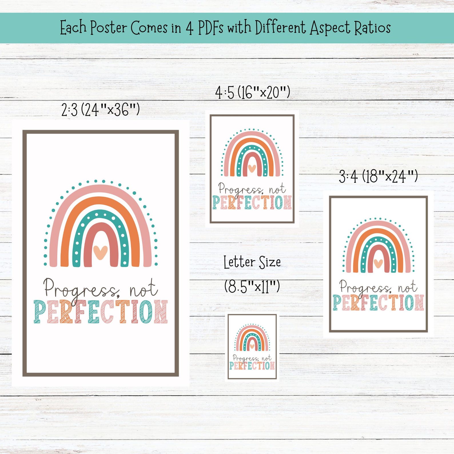Growth and Learning Classroom Posters PNG and PDF Bundle | Boho ...