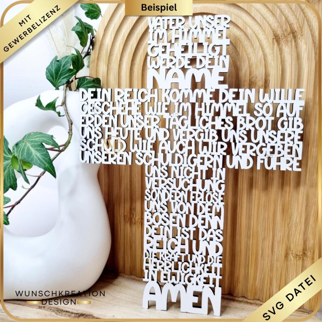 Lord's Prayer Cross SVG Bundle | Christian Laser File Wood | Baptism ...