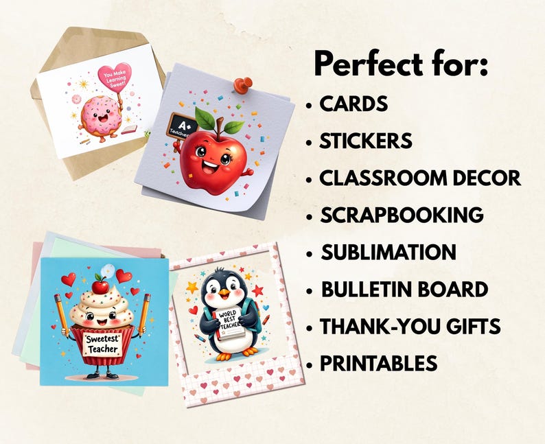 Teacher Appreciation Clipart Bundle: 32 Cartoon Animals, School ...