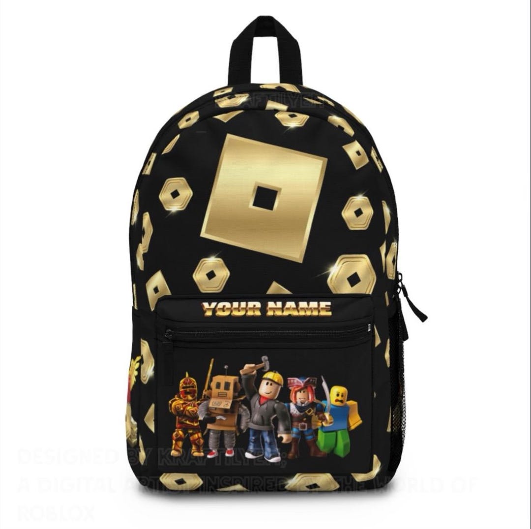 Robux Backpack | Roblox Schoolbag - Customizable, 1.3lbs School Bag ...