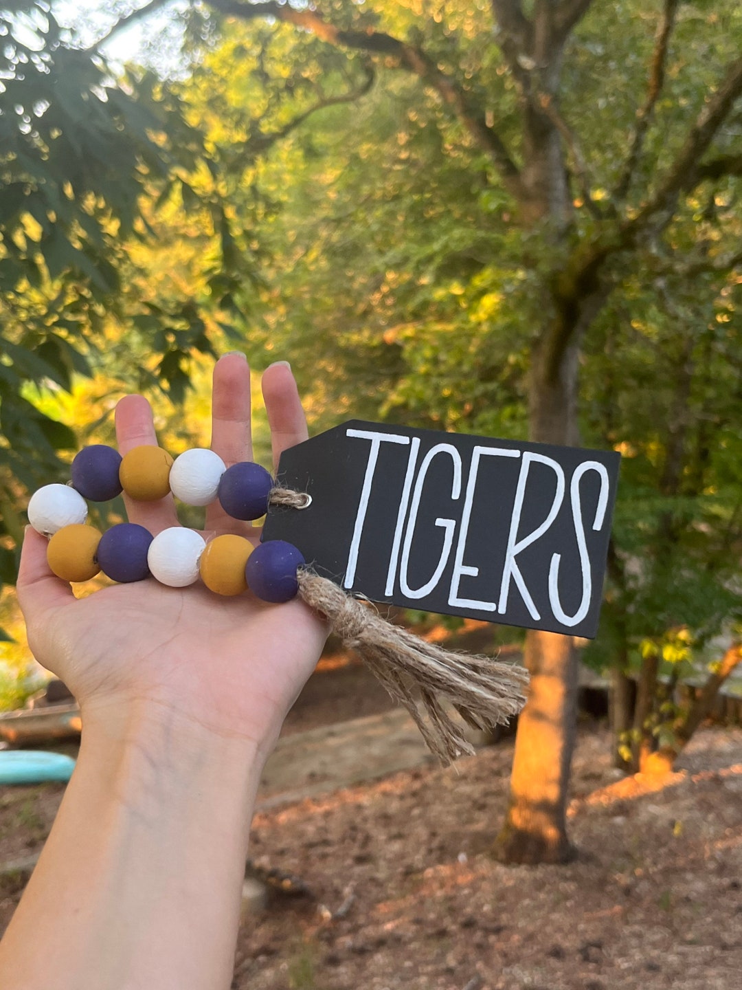 Football | LSU Tigers | Louisiana State University Wood Garland Beads ...