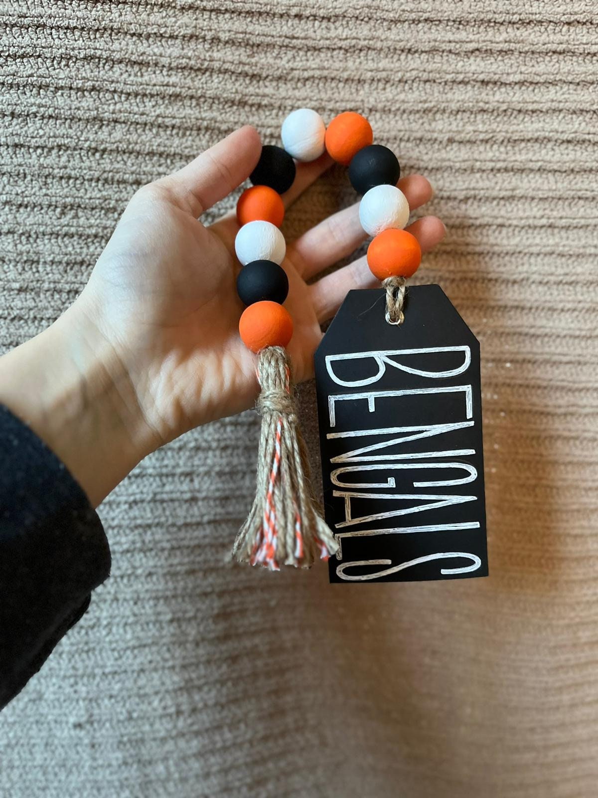 Football Bengals Wood HOME Decor Garland Beads Cincinnati - Etsy