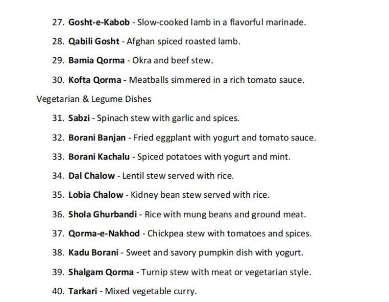 Authentic Afghan Recipes | Traditional Afghan Cooking Guide - Etsy