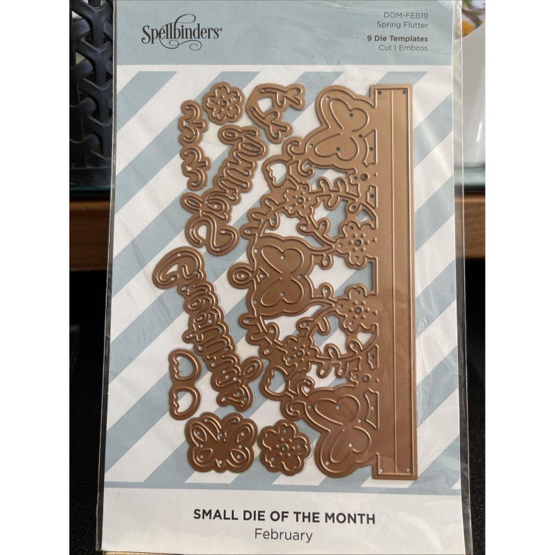Spellbinders Spring Flutter Small Metal Cutting Die of the Month DOM ...
