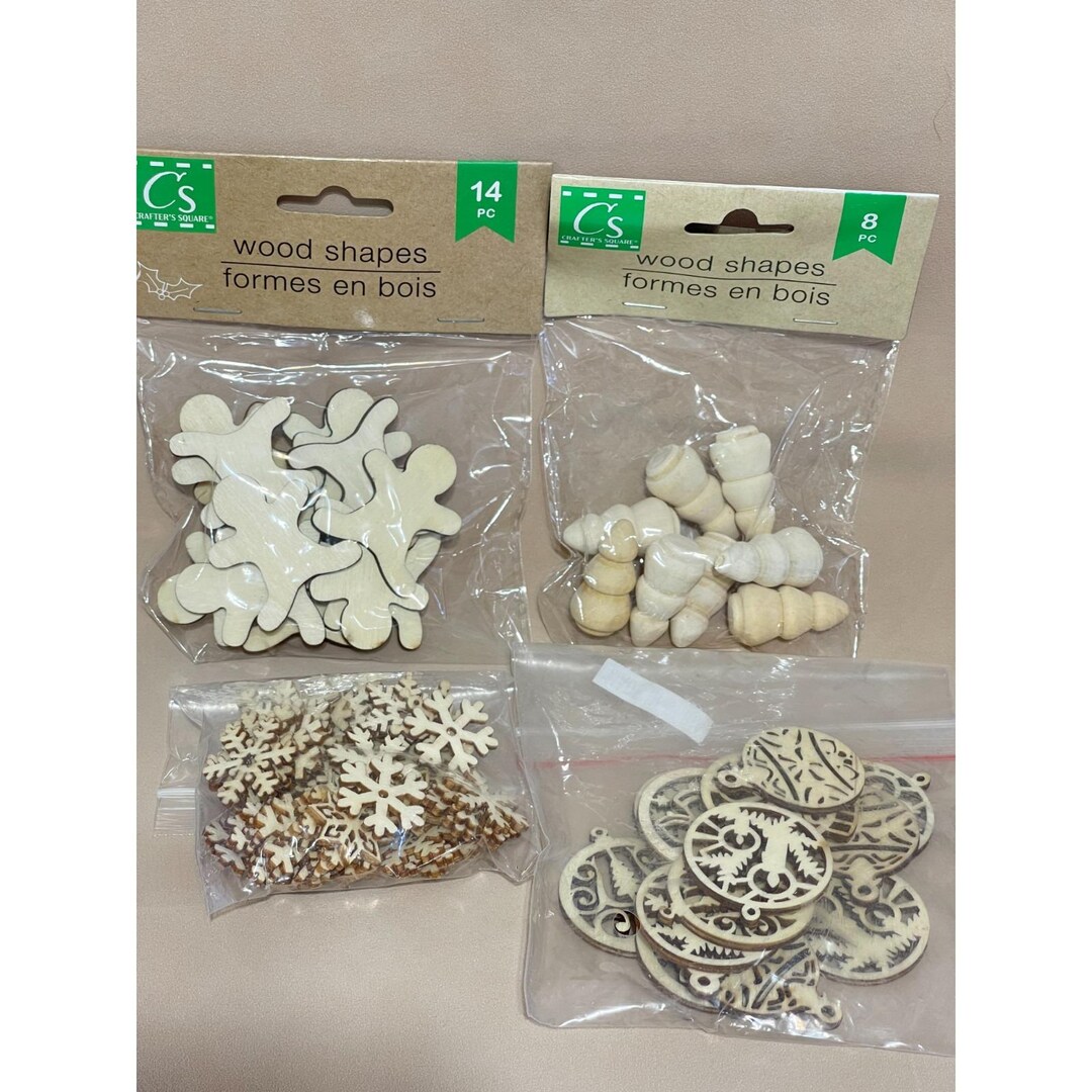 Lot of 4 Crafters Square & Craft Wood Shapes Ornaments Snowflakes - Etsy