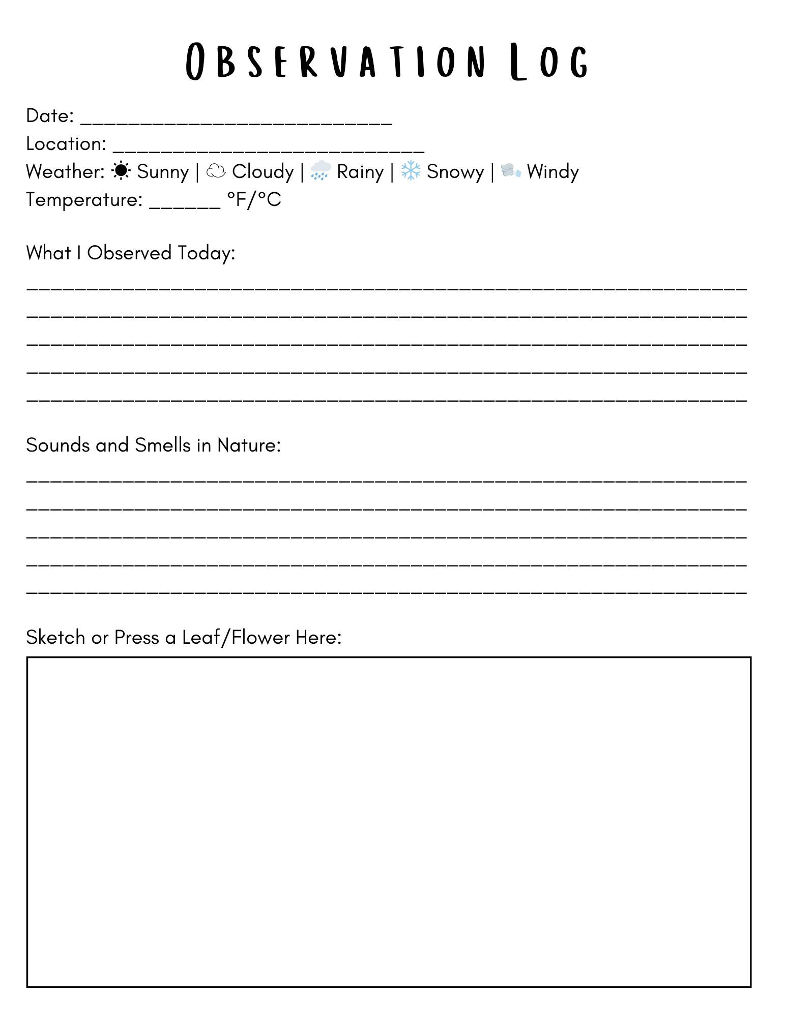 My Nature Observation Journal - Etsy