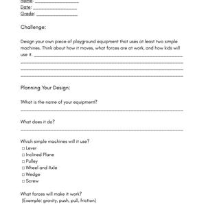 Physics at the Playground Lesson Plan - Etsy