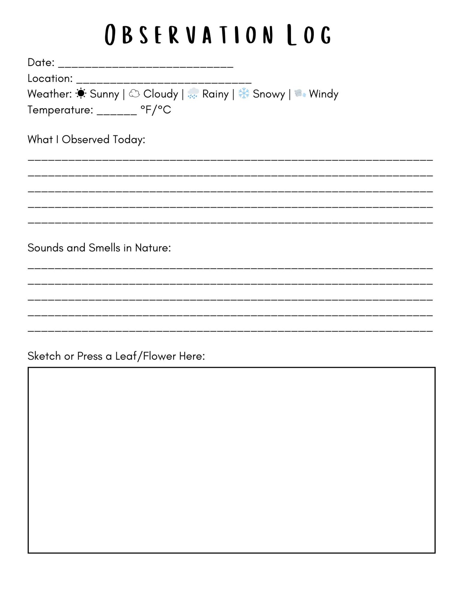 Science on a Nature Walk Lesson Plan - Etsy
