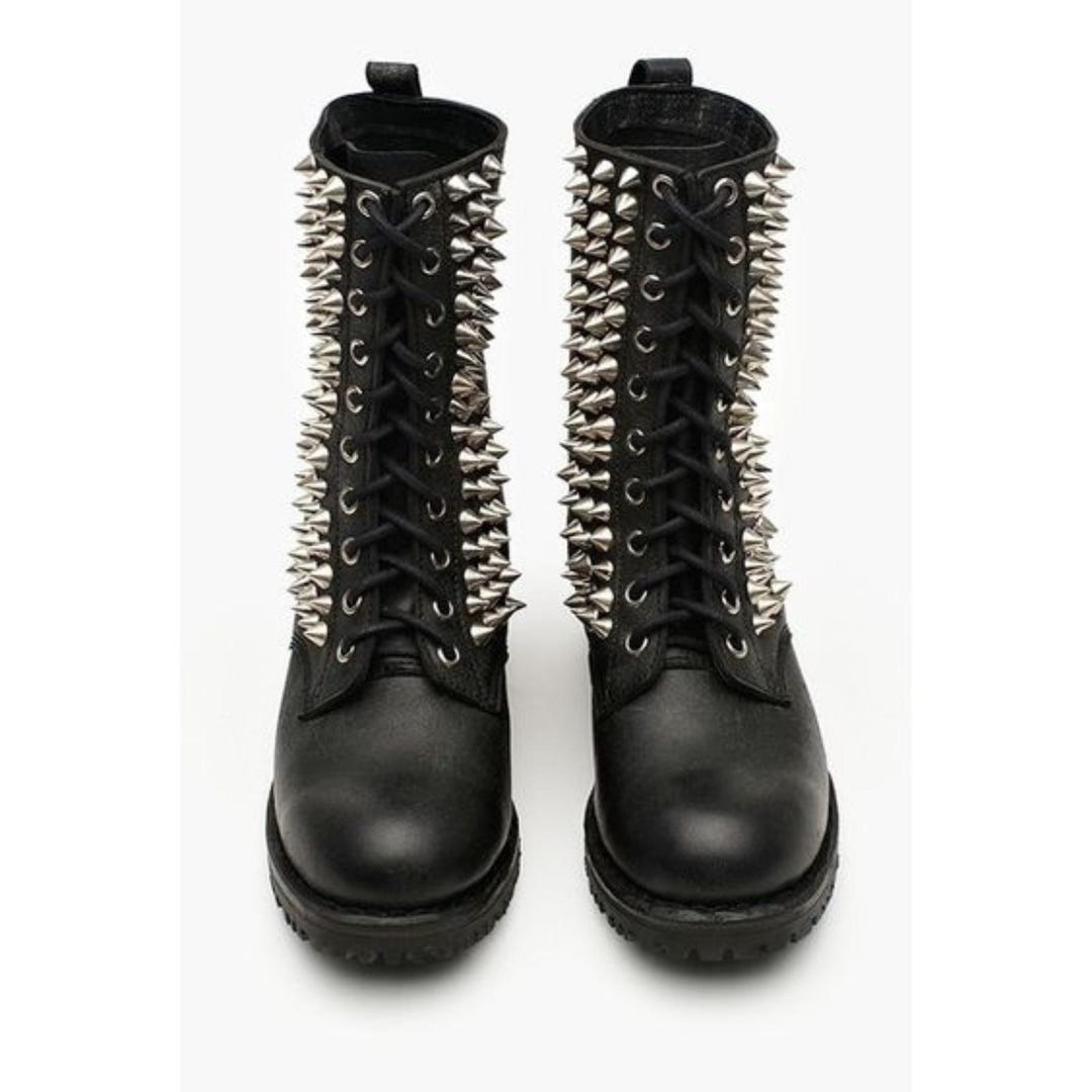 Bespoke Punk Rock High Boots for Men Gothic Studded and Spiked Men ...