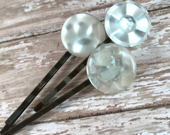 White bobby pins | Etsy