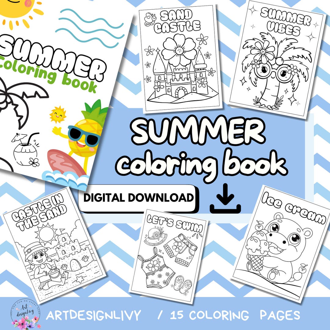 Summer Coloring Pages for Kids, Summer Printable Activity for Kids ...