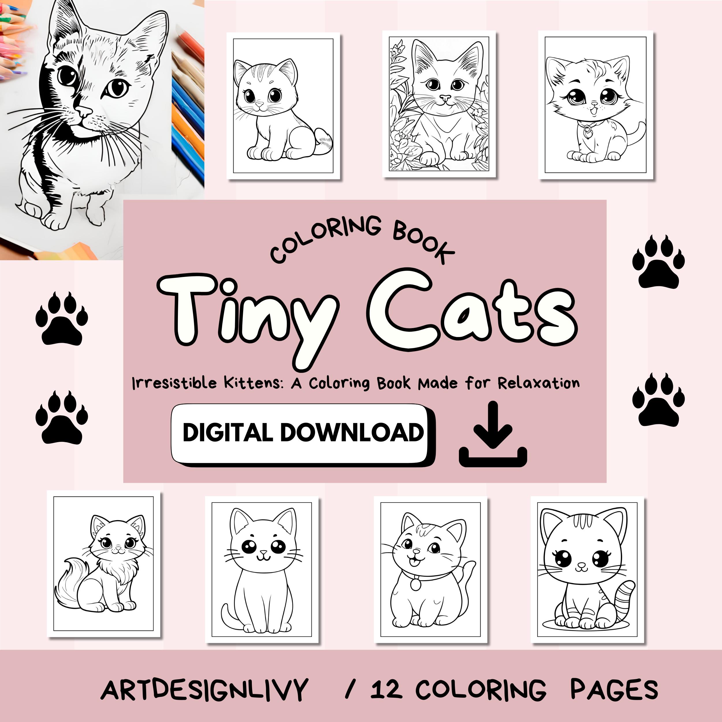 Kitten Coloring Book | Cute and Relaxing | | Digital Download | Fun for ...