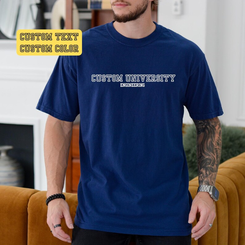 Custom University Shirt, Personalized College Tee, Custom Text Shirt ...