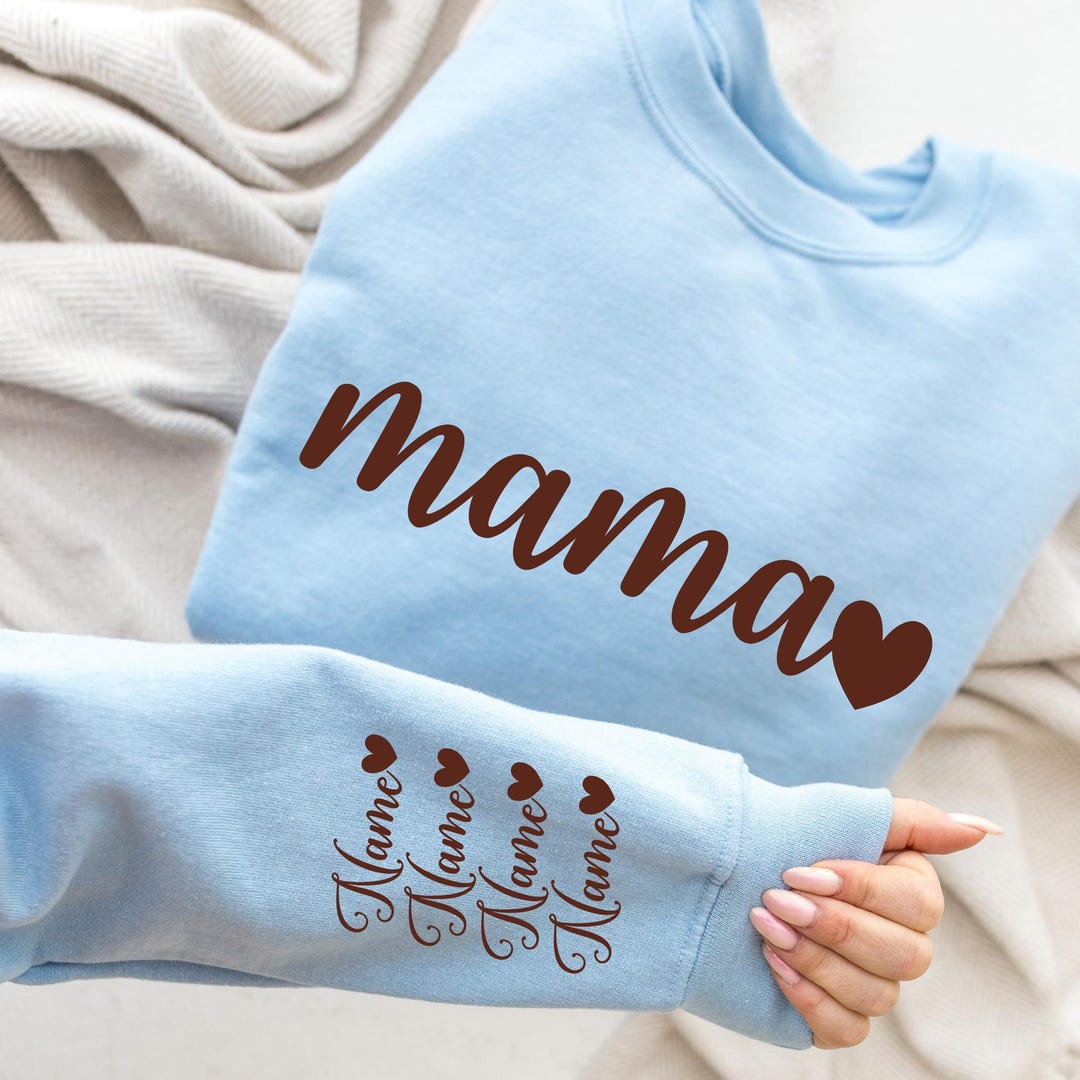 Personalized Name Sleeve Sweatshirt, Custom Mama Gigi Nene Granny ...