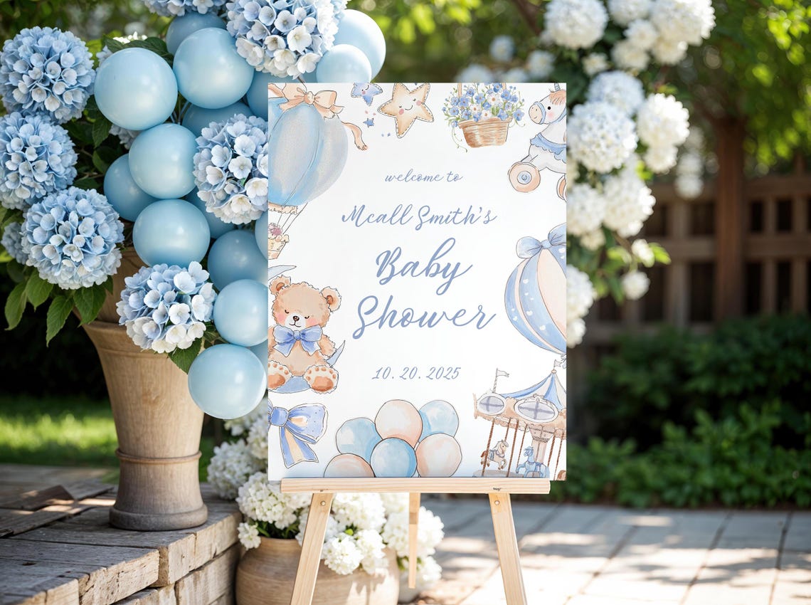 Boy Baby Shower Welcome Sign: Customizable Template (18x24) - Etsy