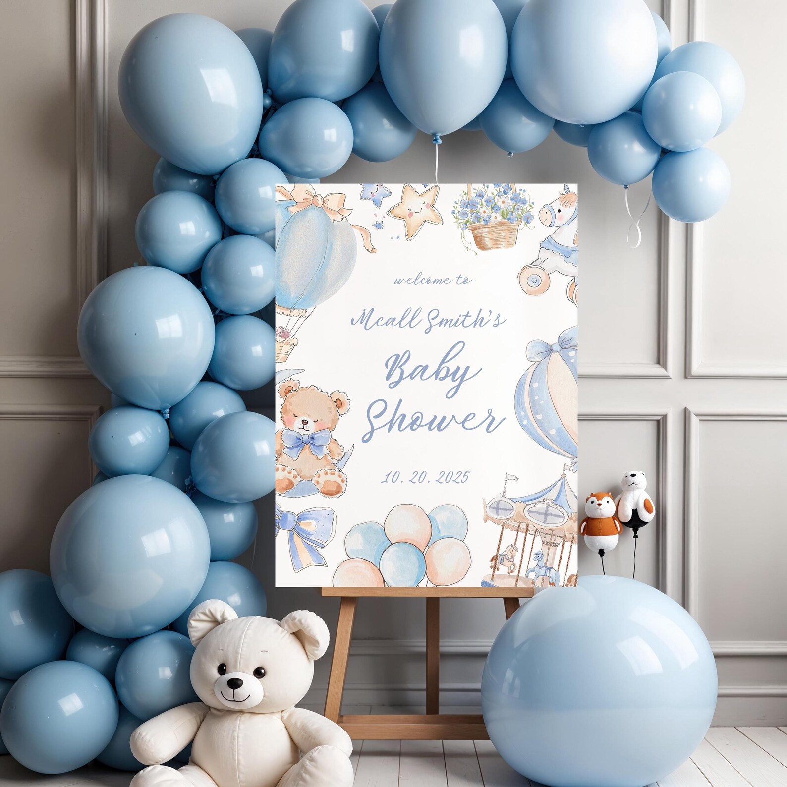 Boy Baby Shower Welcome Sign: Customizable Template (18x24) - Etsy