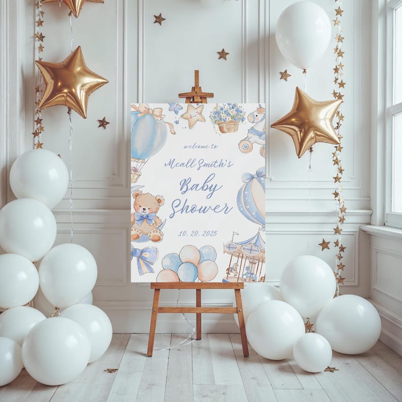 Boy Baby Shower Welcome Sign: Customizable Template (18x24) - Etsy