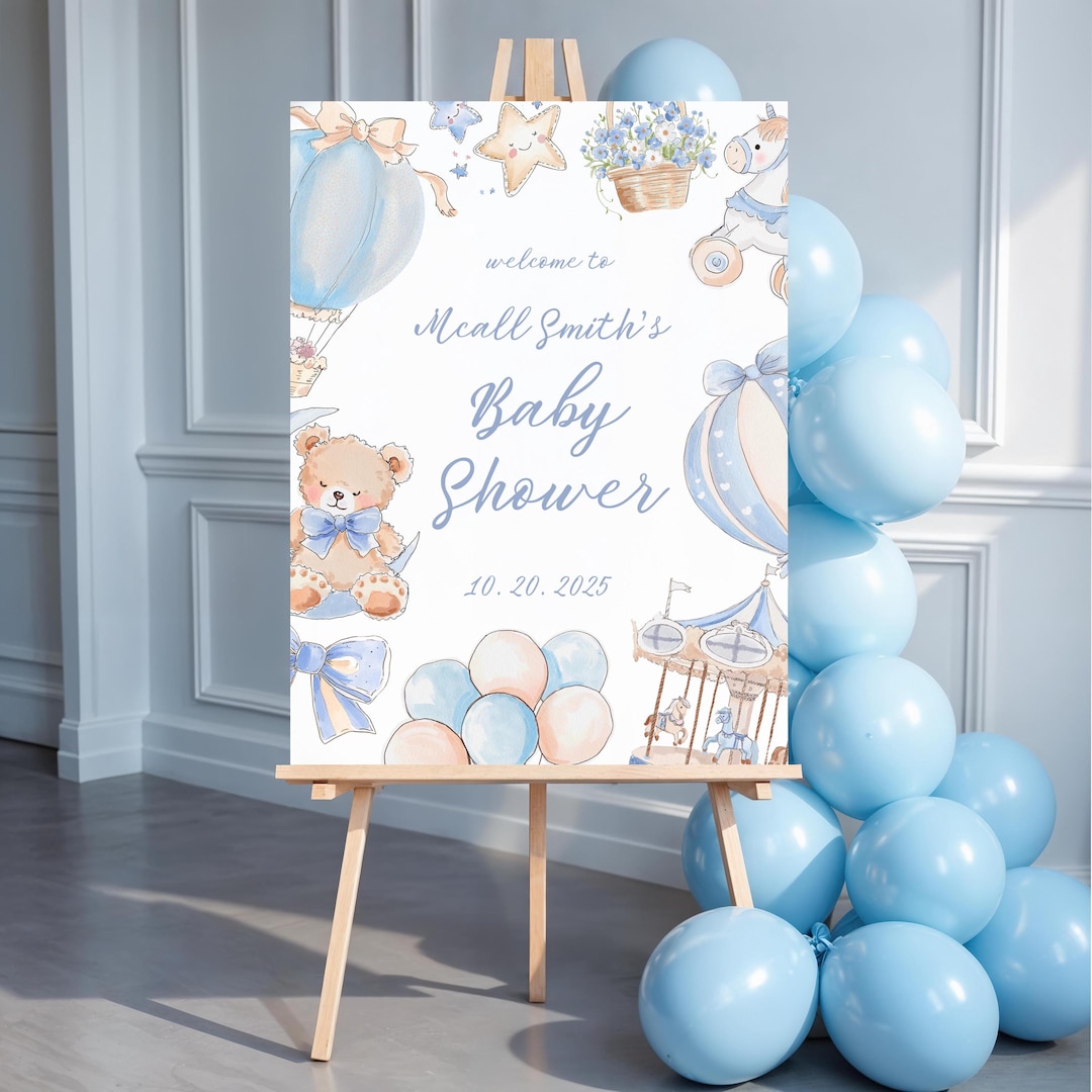 Boy Baby Shower Welcome Sign: Customizable Template (18x24) - Etsy