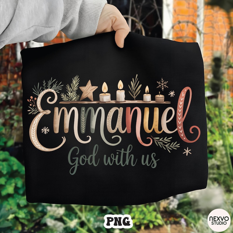 Emmanuel God With Us PNG | Christian Christmas Bible Verse PNG | Faith ...