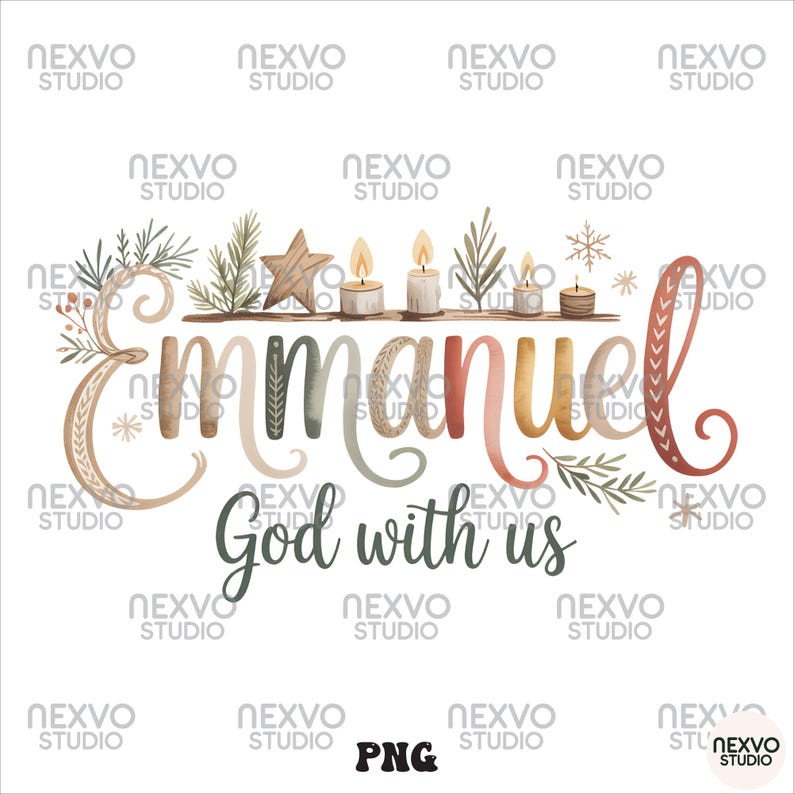 Emmanuel God With Us PNG | Christian Christmas Bible Verse PNG | Faith ...