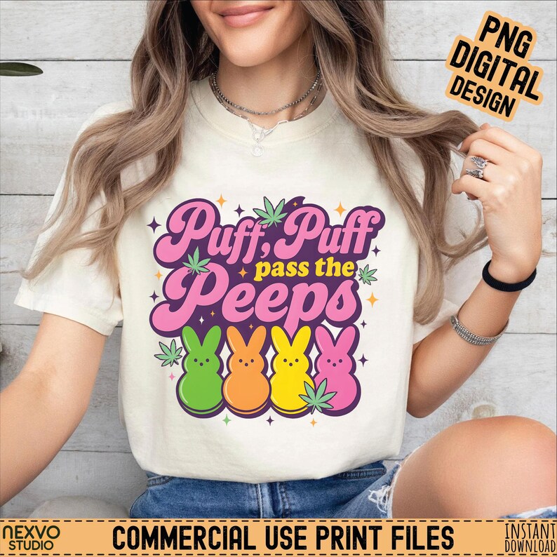 Puff Puff Pass the Peeps SVG PNG | Funny 420 Easter Bunny Digital ...