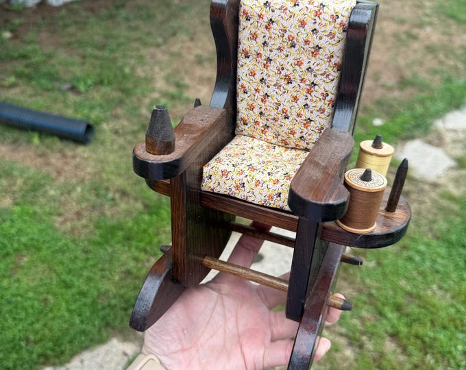 Vintage Rocking Chair Dark Wood Pin Cushion Sewing Boho Cottagecore - Etsy