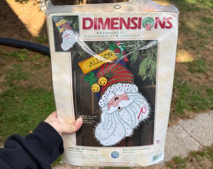 Vintage Dimensions Santa Sparkle Stocking Needlepoint Kit Complete - Etsy