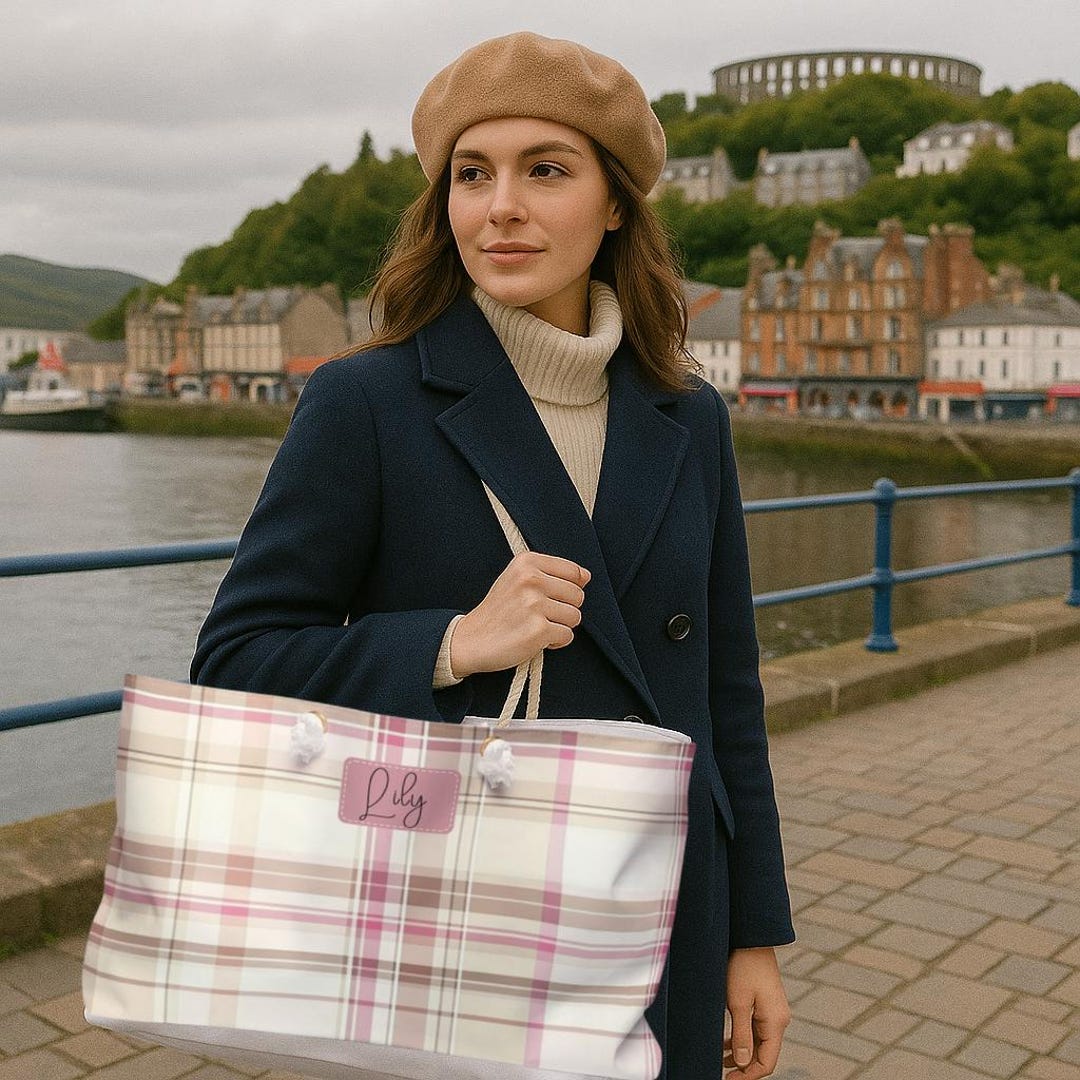 Chic Plaid Weekender Bag for Stylish Getaways, Travel Tote, Overnight ...