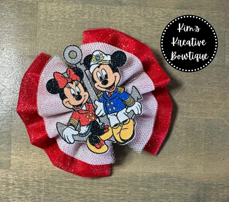 Disney Cruise DCL Inspired Tulle + Glitter Hair Bow(s) // Pick Your ...