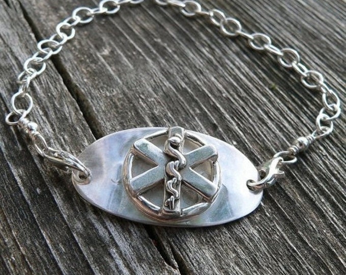 My Original Sterling Medical Alert Bracelet...choice of FONTS, BANDS ...