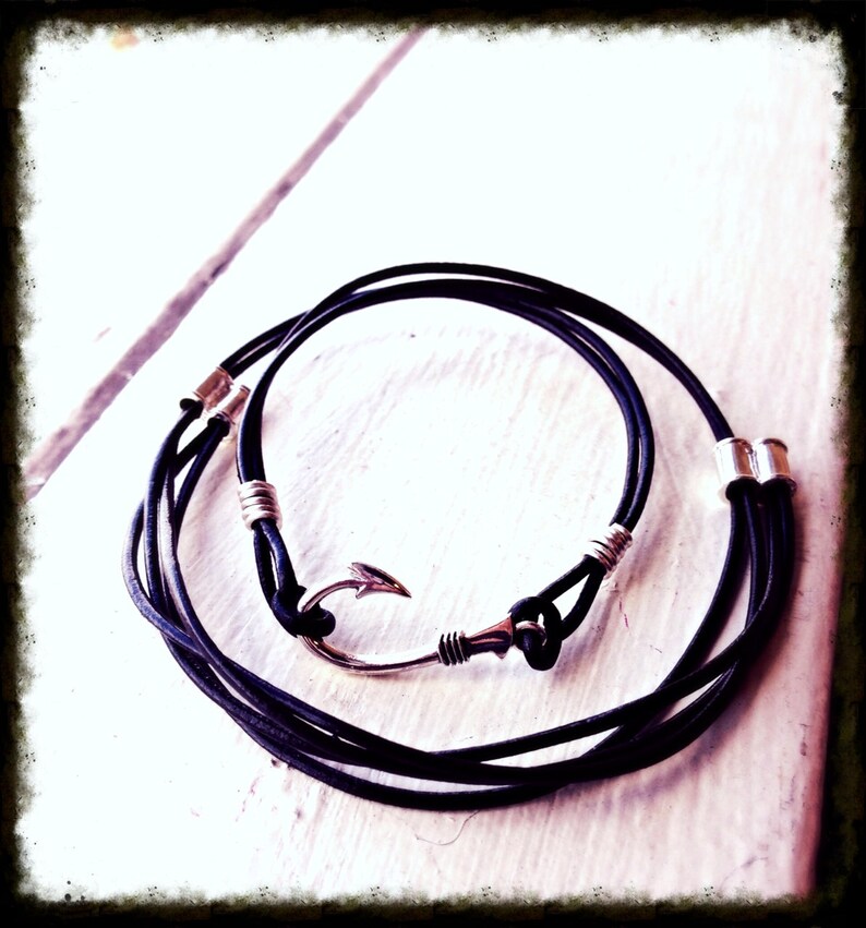 Fishers of Men Solid Sterling Fish Hook & Leather Adjustable | Etsy