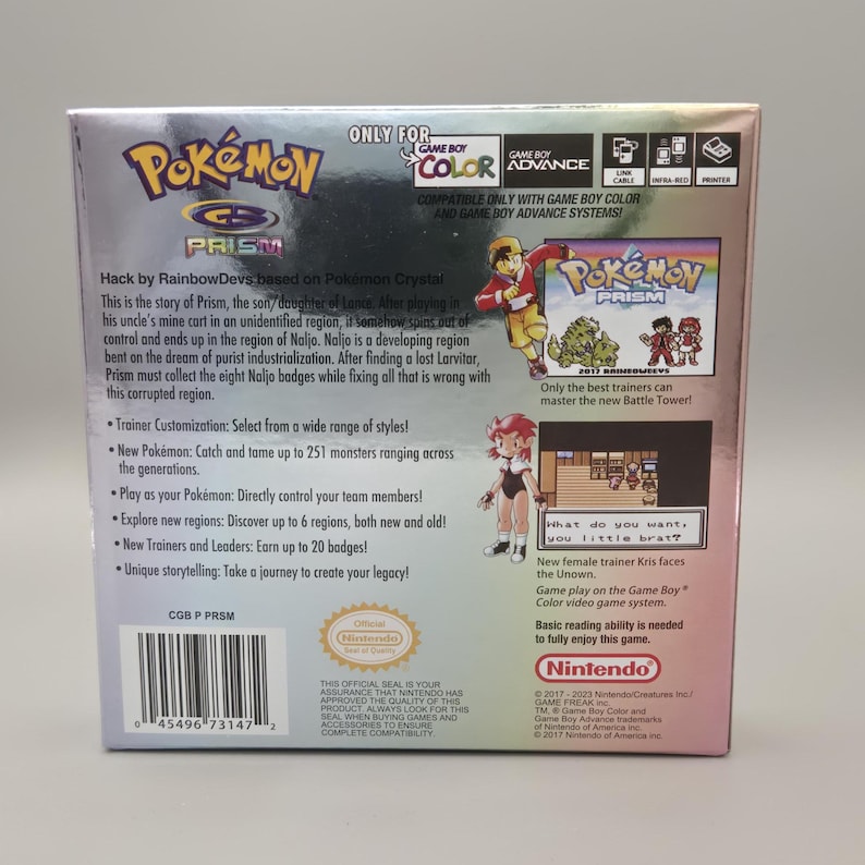 Pokemon Prism Custom Box & Inner Tray **no Game Included** - Etsy