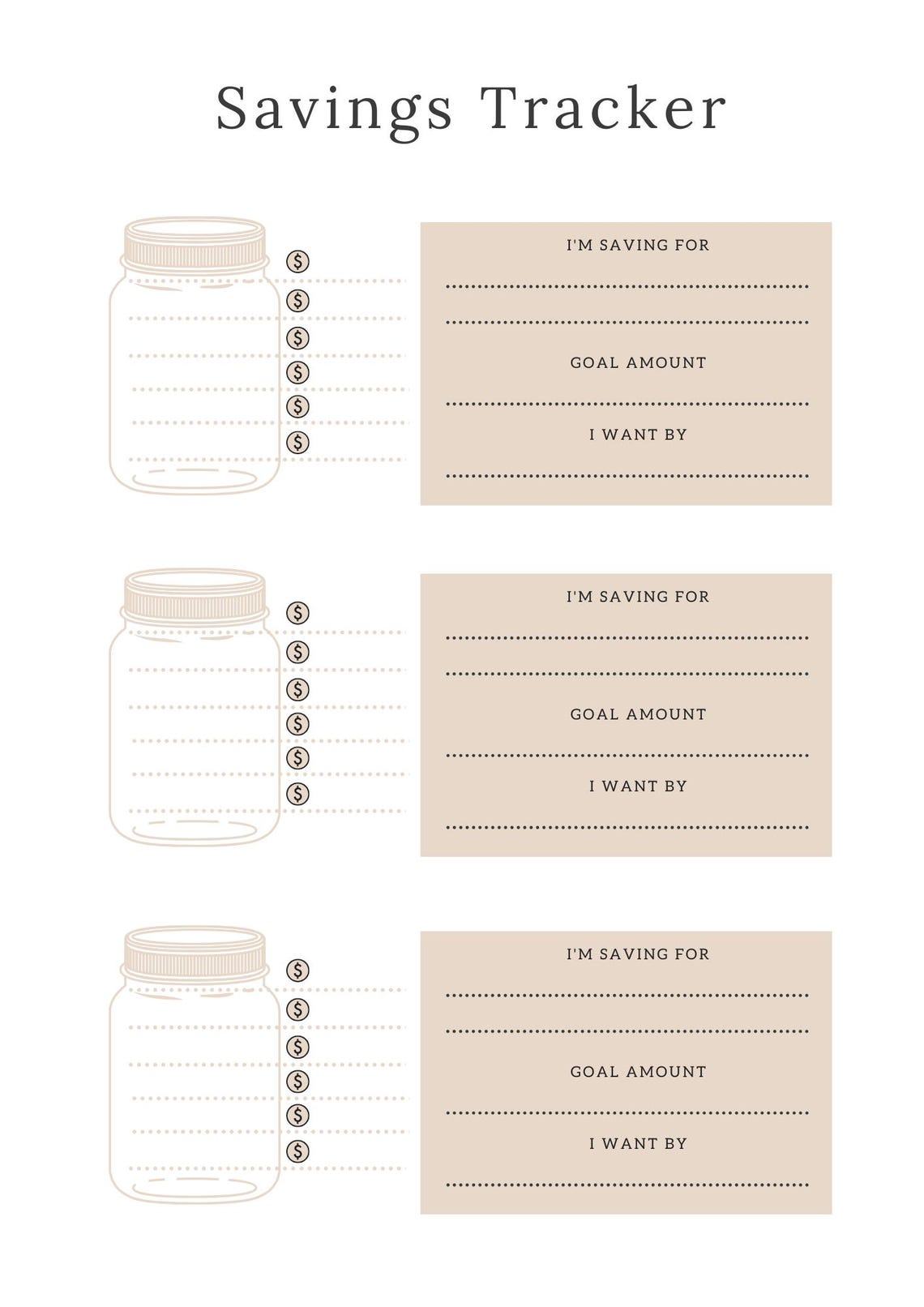 Savings Tracker Printable: Budget & Money Saving Challenge (PDF) - Etsy