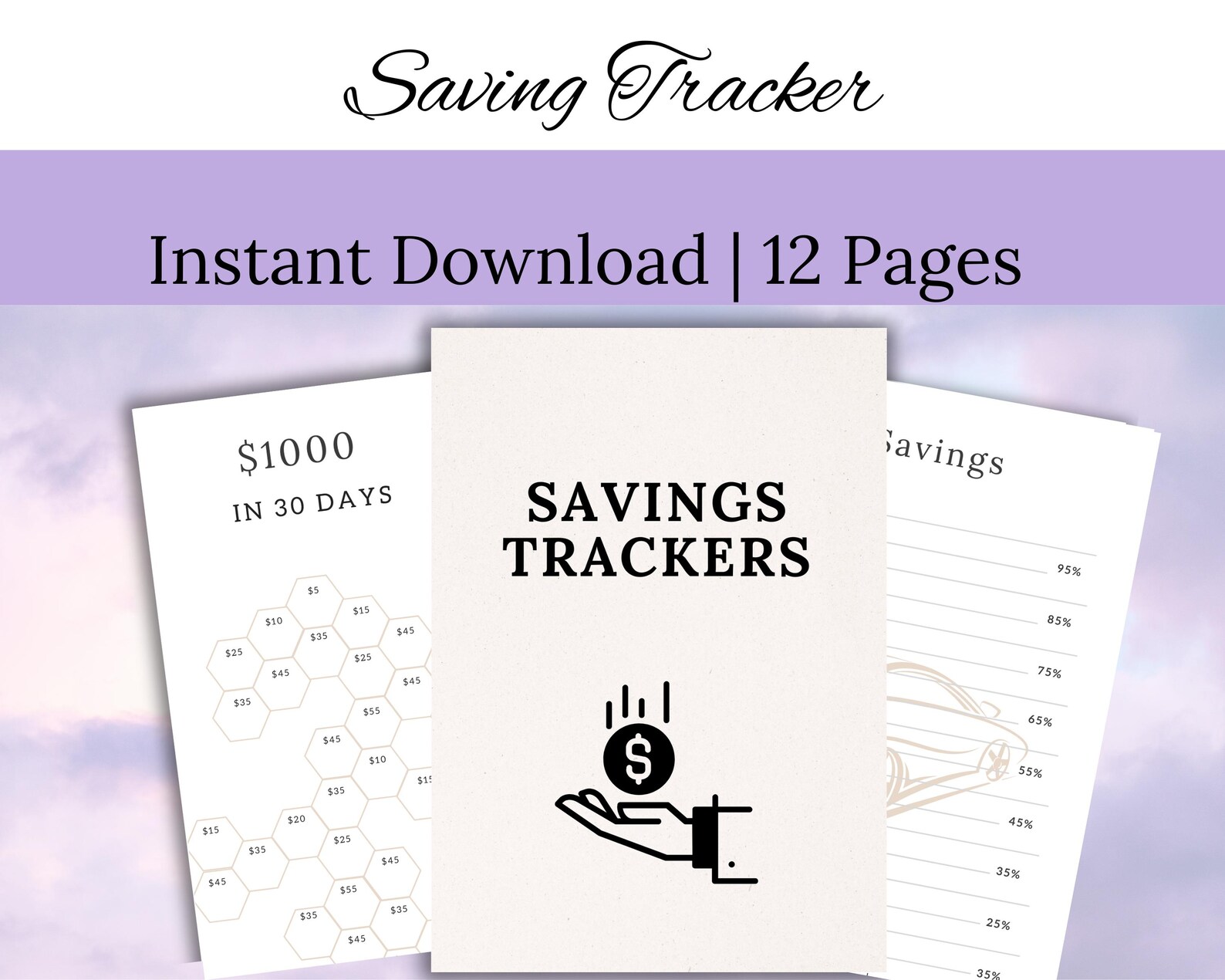 Savings Tracker Printable: Budget & Money Saving Challenge (PDF) - Etsy