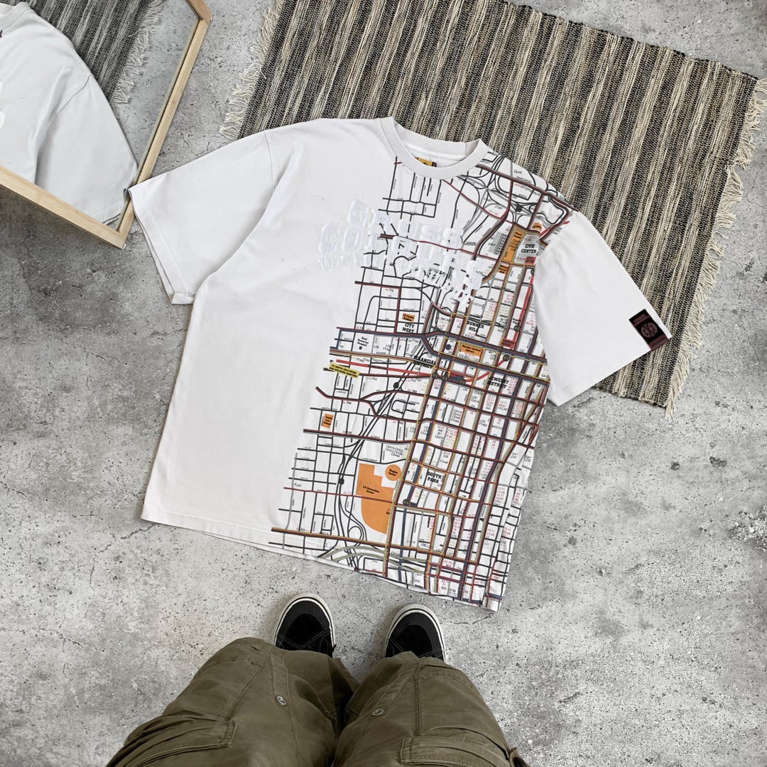 Vintage Cross Colours 90s City Map Embroidered Rap Tee - XXL - Etsy ...