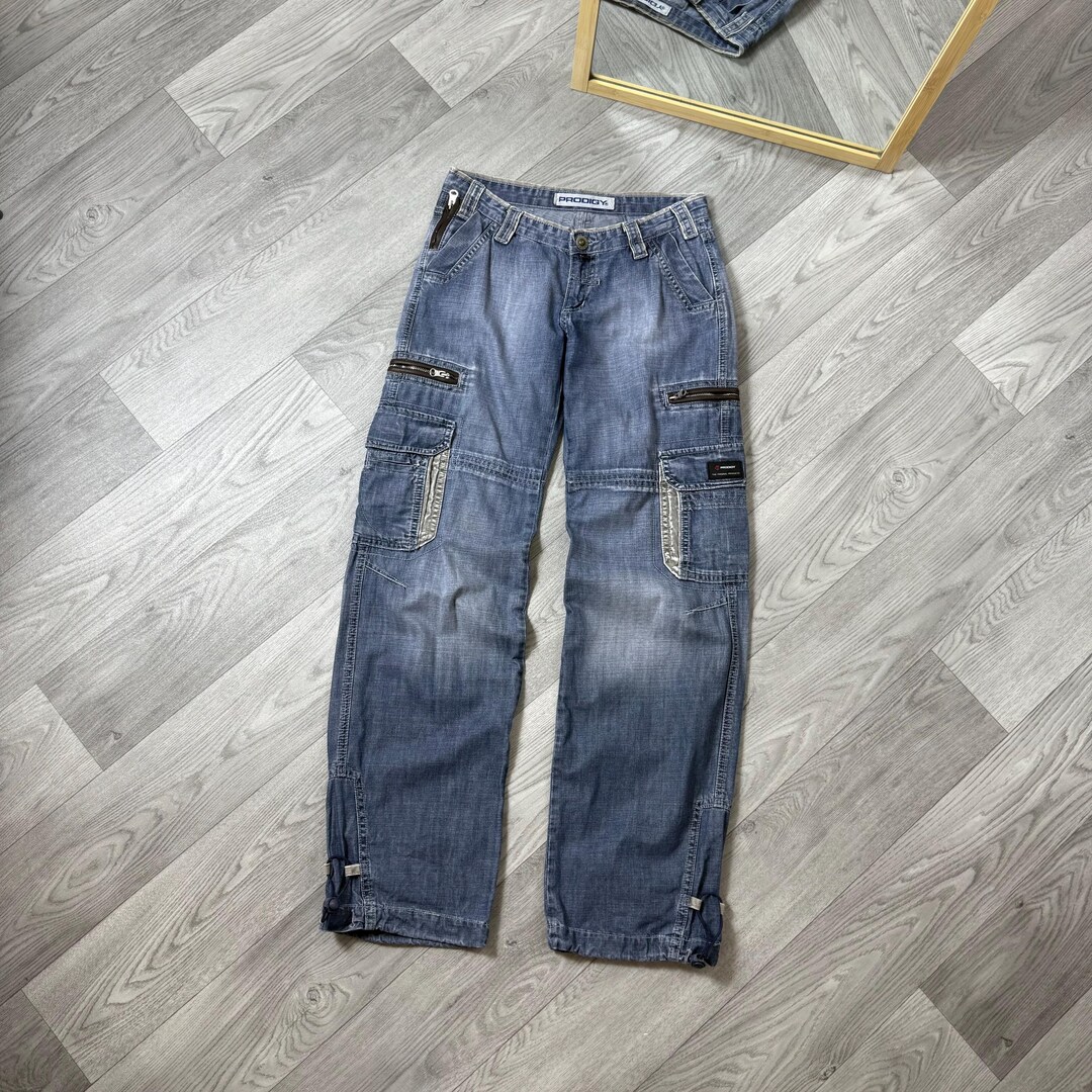 Vintage PRODIGY Y2K Faded Women's Denim Cargo Pants Jeans - Etsy