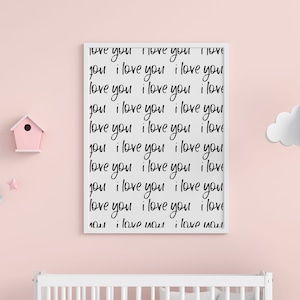 I Love You Printable Wall Art I Love You Baby Room Abstract Print ...