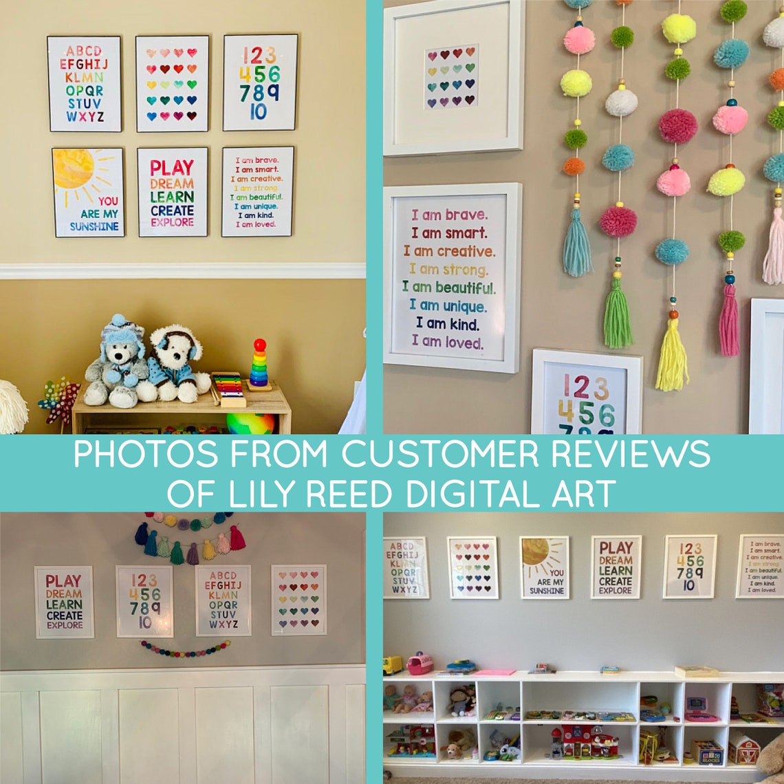 Months and Days of the Week Playroom Wall Art Educational Home | Etsy