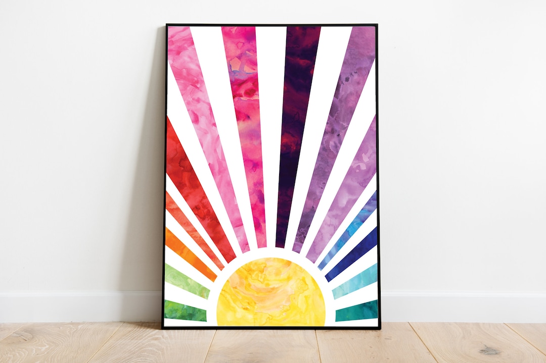 Rainbow Sun Poster - Playroom Preschool Sign Kindergarten Classroom ...