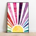 Rainbow Sun Poster - Playroom Preschool Sign Kindergarten Classroom ...