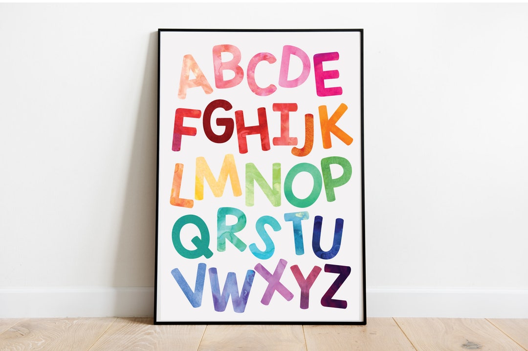 Preschool Happy Alphabet Educational Poster - Playroom Sign ...