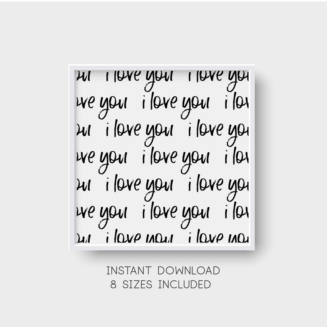 I Love You Printable Wall Art I Love You Baby Room Abstract Print ...