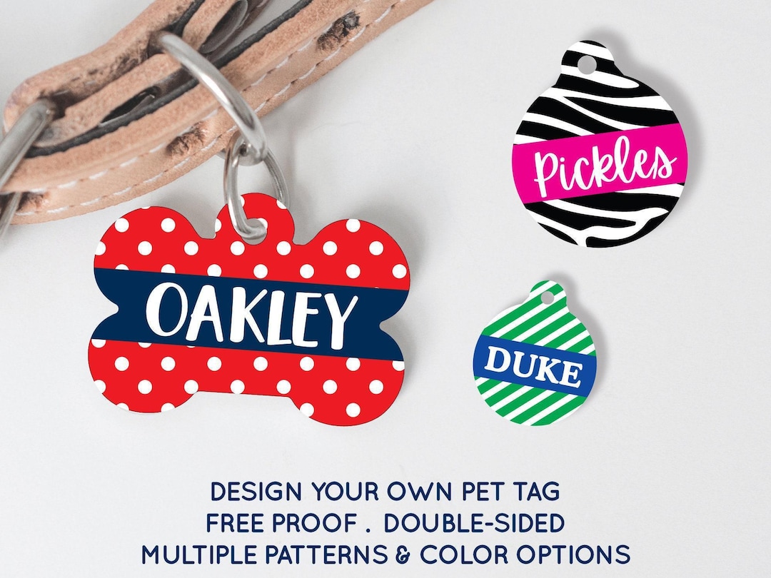Design Your Own Pet Tag - Personalized Dog Puppy Cat ID Tag - Pet Gift ...
