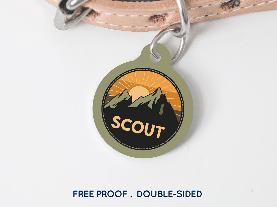 Mountain Sunrise Hiking Outdoor Pet Tag Dog Tag Cat Tag Custom - Etsy