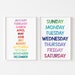 Months and Days of the Week Playroom Wall Art Educational Home | Etsy