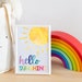 Hello Sunshine Colorful Watercolor Rainbow Playroom Decor Nursery Print ...