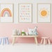 Rainbow Alphabet Sun Nursery Wall Art Set of 3 Printables Abstract ...