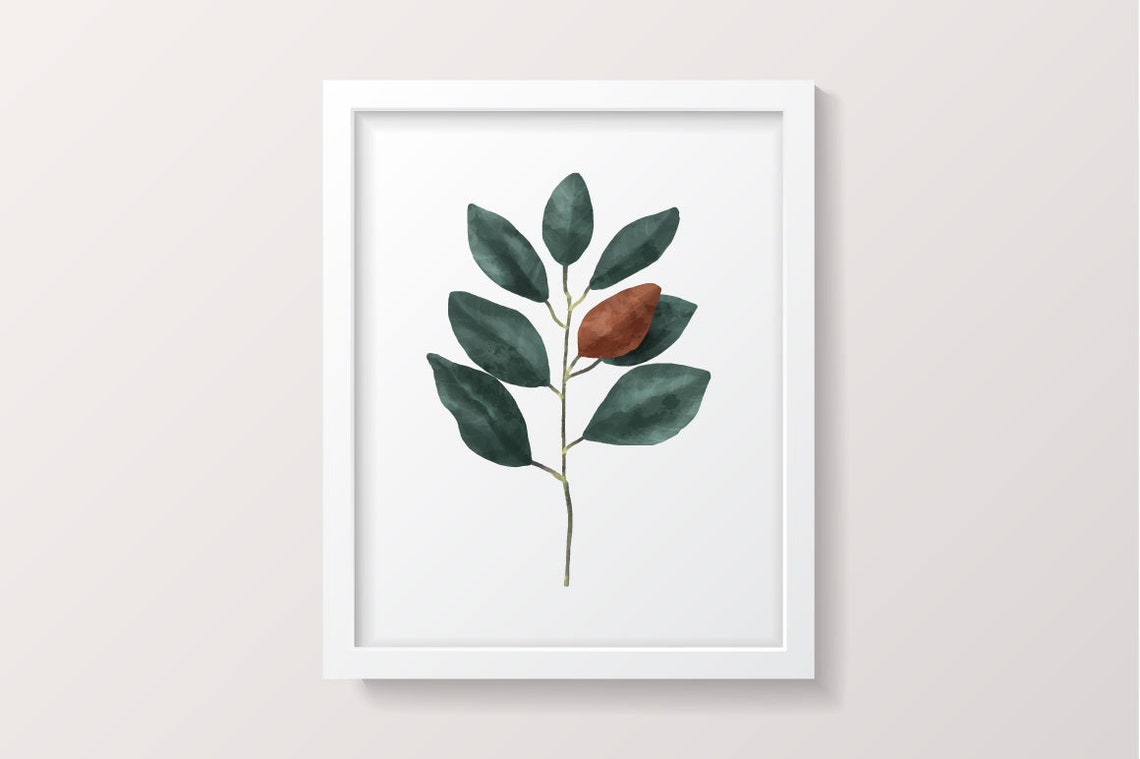 Botanical Printable Set of 3 Images Leaf Print Set Wall Art Prints ...